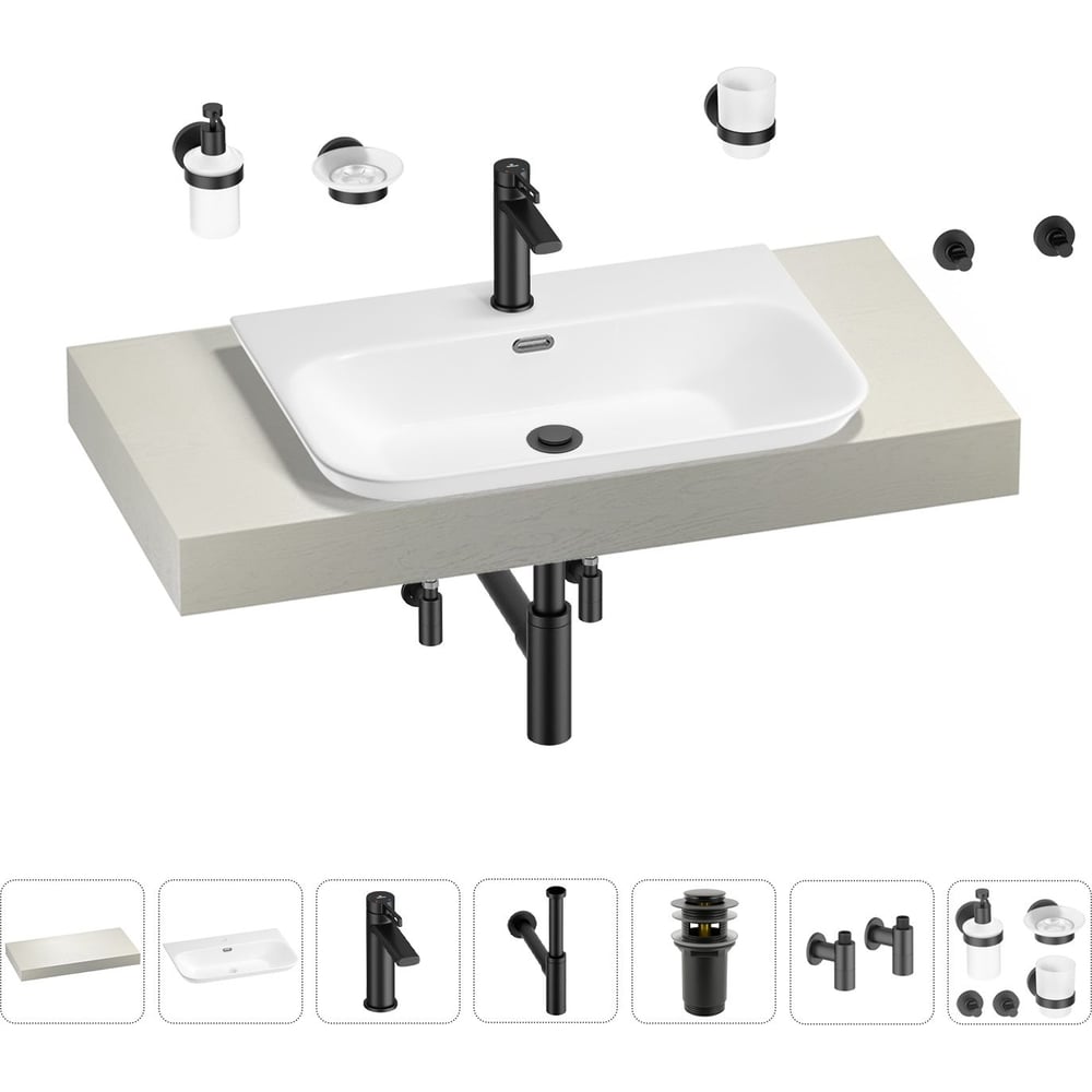 Раковина Wellsee 65 см со столешницей 100 см Eclatant 2.0 201013237 в ...