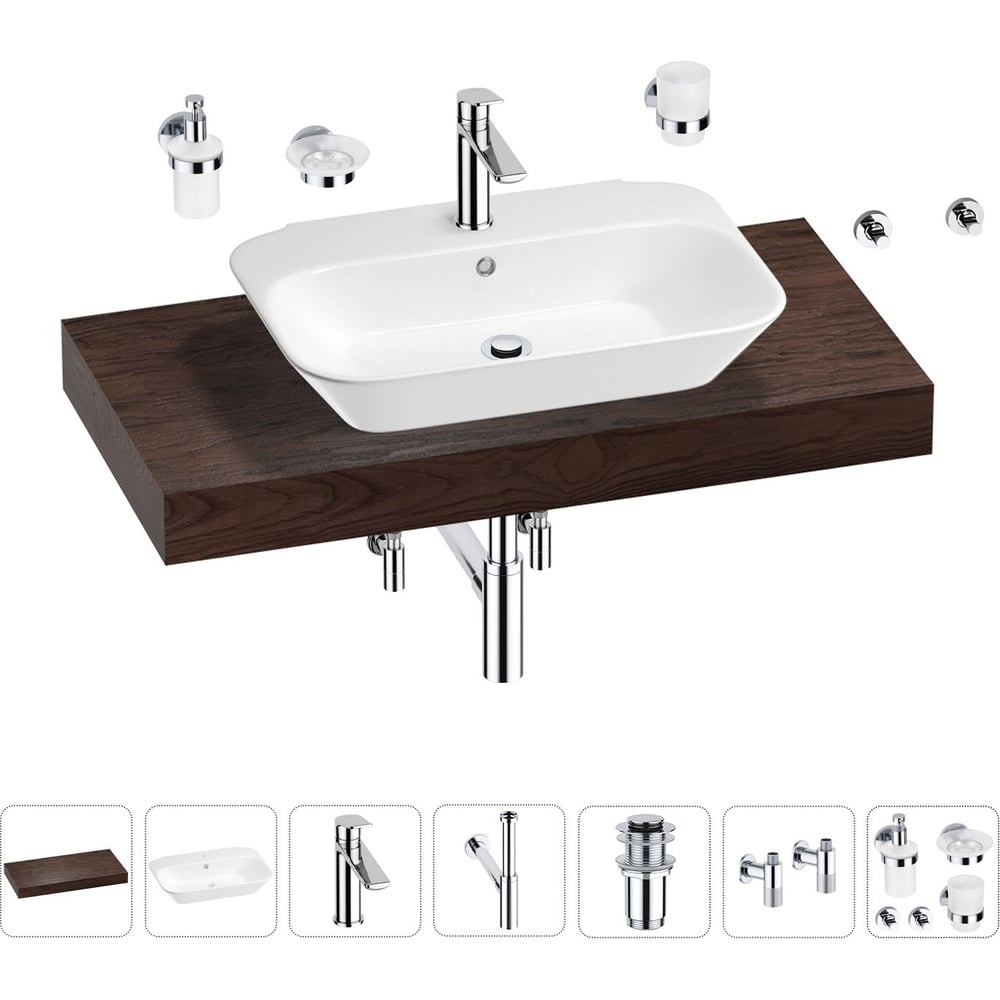 Раковина Wellsee 65 см со столешницей 100 см Eclatant 201013081 в ...