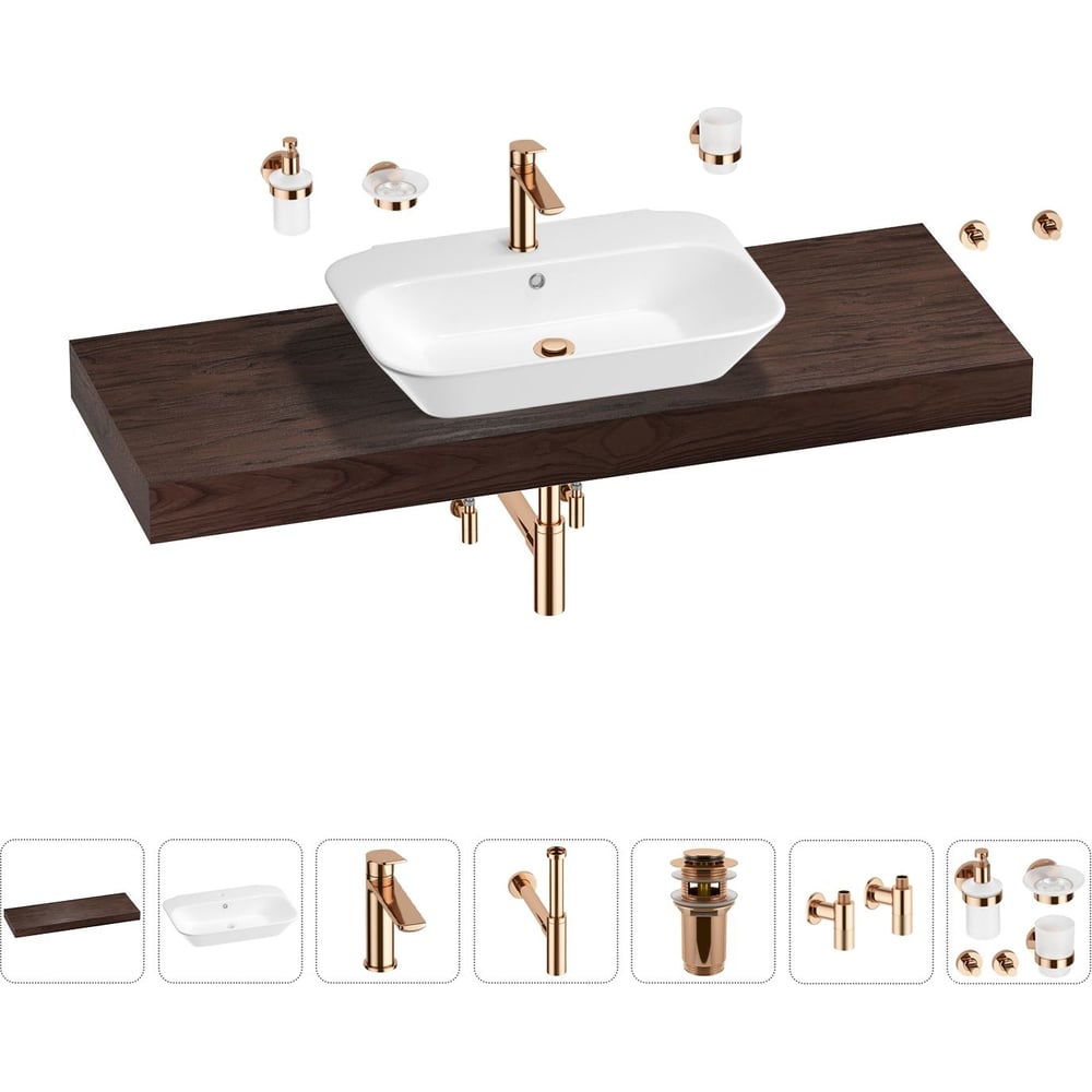 Раковина Wellsee 65 см со столешницей 140 см Eclatant 201013204 в ...