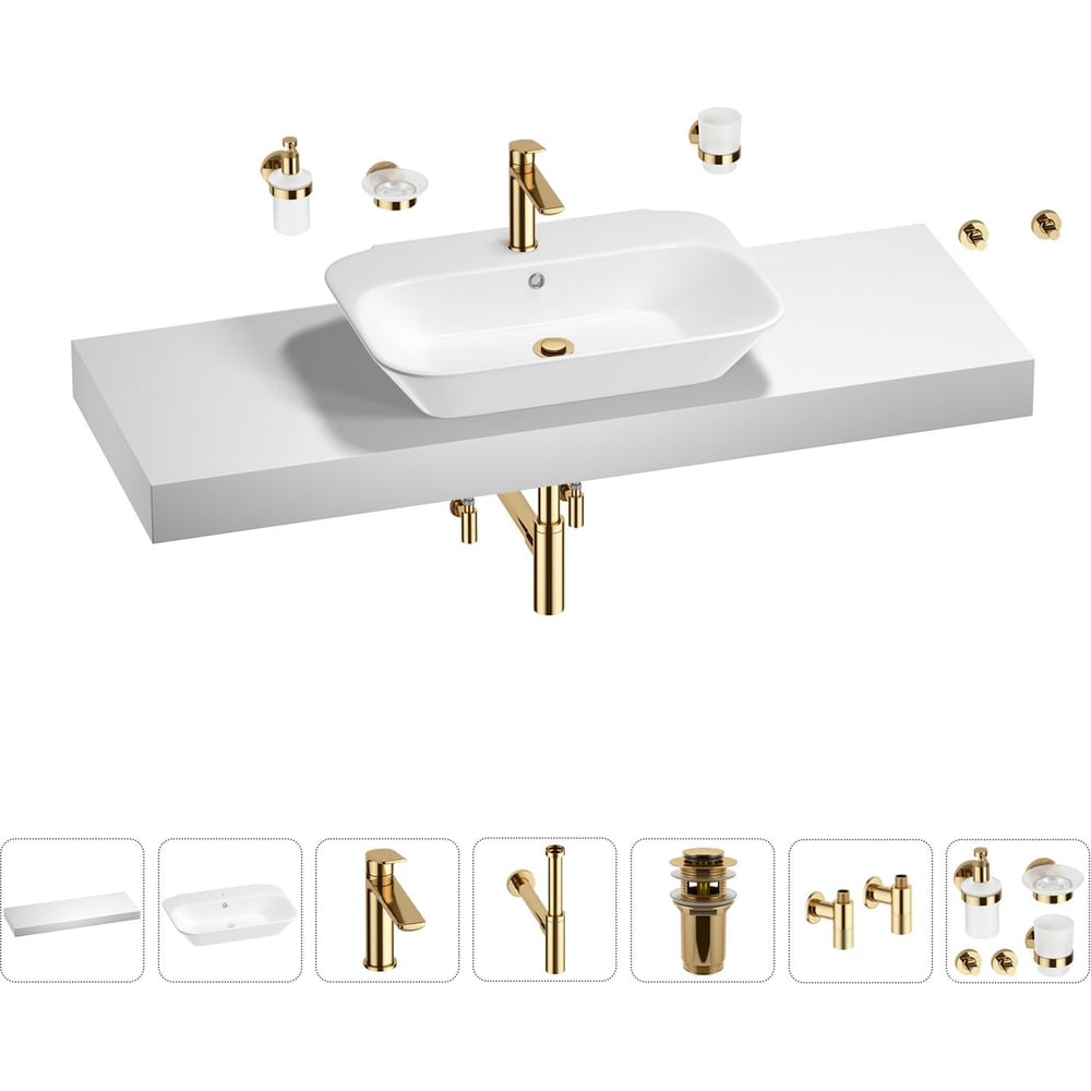 Раковина Wellsee 65 см со столешницей 140 см Eclatant 201013213 в ...