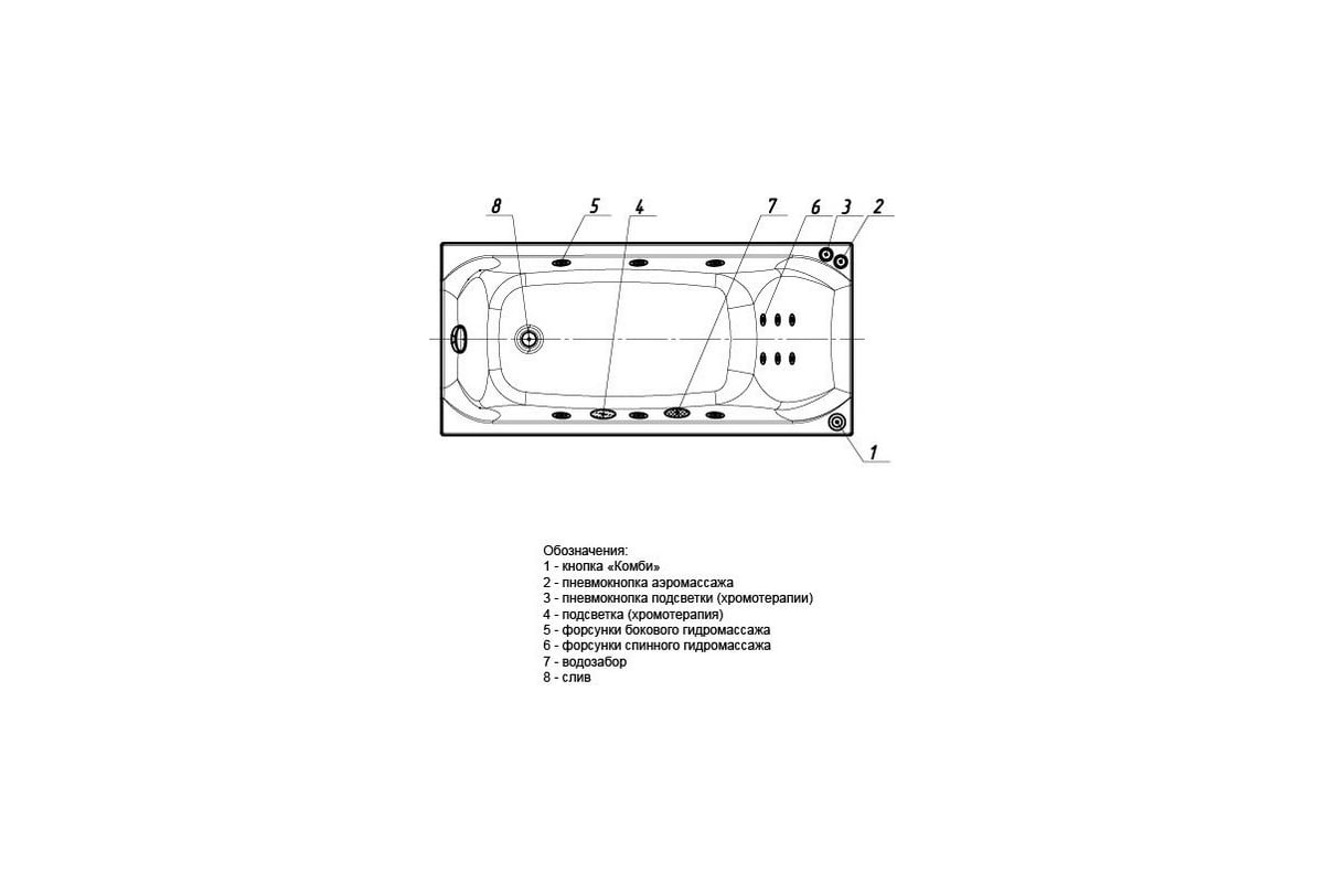 Прямоугольная ванна AQUATEK Альфа 140 ALF140-0000024 00000035855 ...