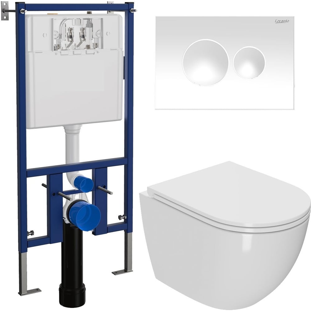 Комплект Bauedge BAU 6 в 1: инсталляция Loranto с белой клавишей ...