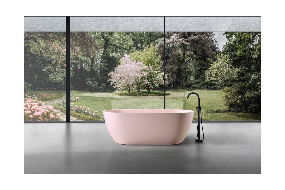 Ванна из искусственного камня ABBER Frankfurt розовая матовая AM9941MP ...