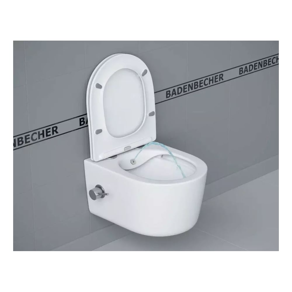 Подвесной безободковый унитаз с функцией биде BADENBECHER 08ABRLW 08 ...