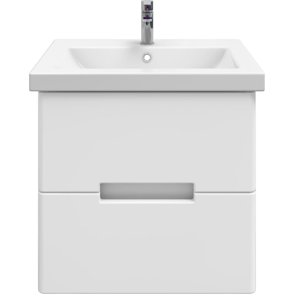 Тумба подвесная Sanstar Ориана 60 с раковиной Como 60 (комплект) для ванной комнаты, белая 285.1 ...