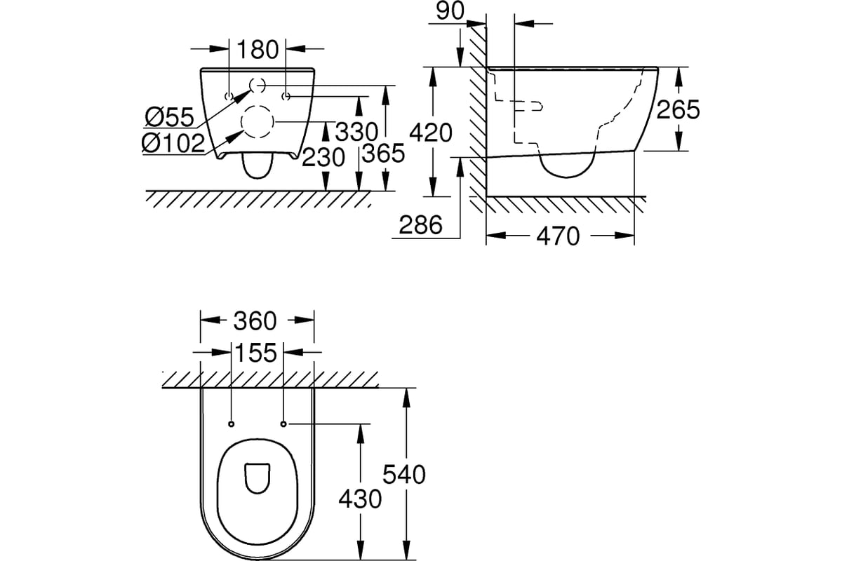 Подвесной унитаз Grohe Essence Ceramic 3957100H - выгодная цена, отзывы ...