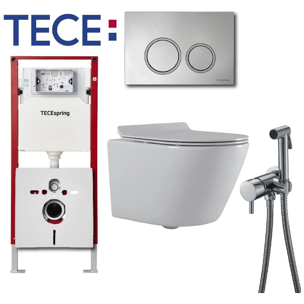 Инсталляция CULTO ТЕСЕ с подвесным унитазом TOR, панель смыва K955101 хром, с гигиеническим ...