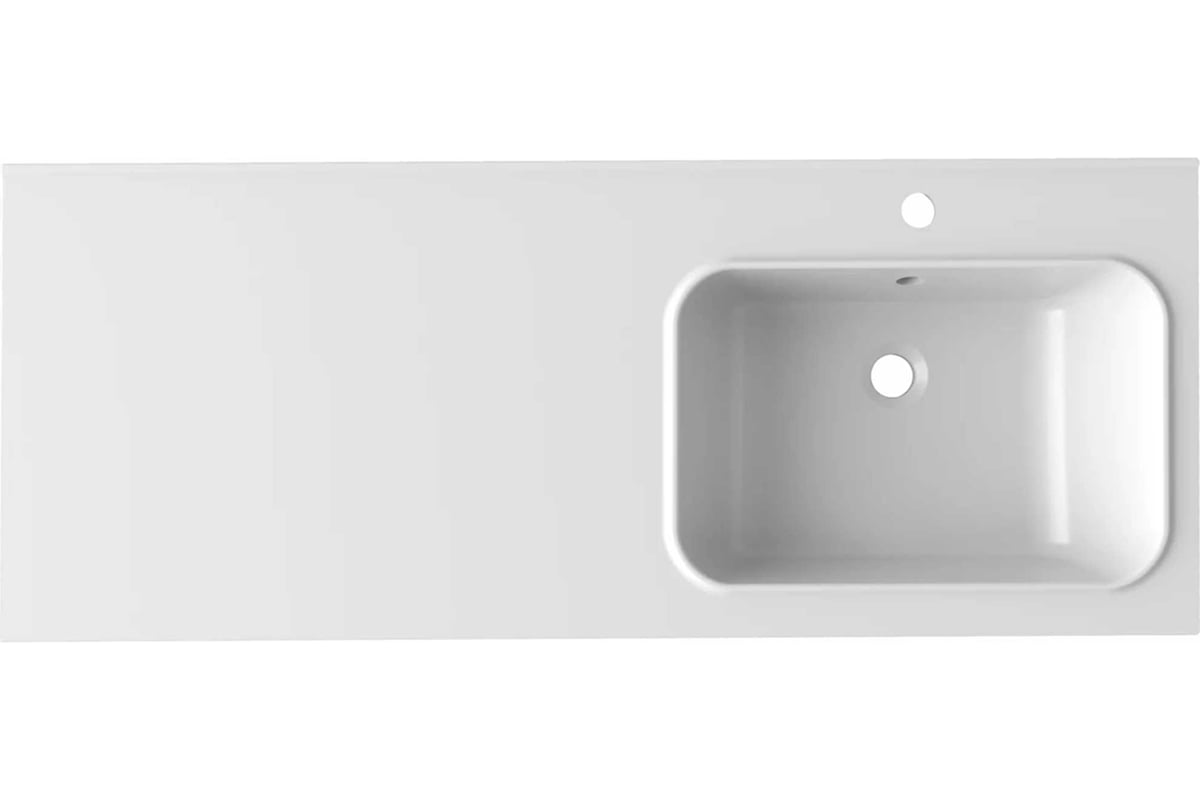 Раковина накладная MIXLINE "БИЛЛ-120x48" правая, выпуск, перелив ...