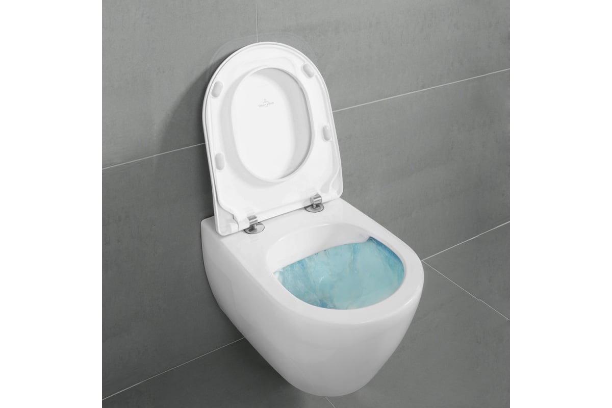 Подвесной безободковый унитаз Villeroy & Boch Subway 2.0 с крышкой ...