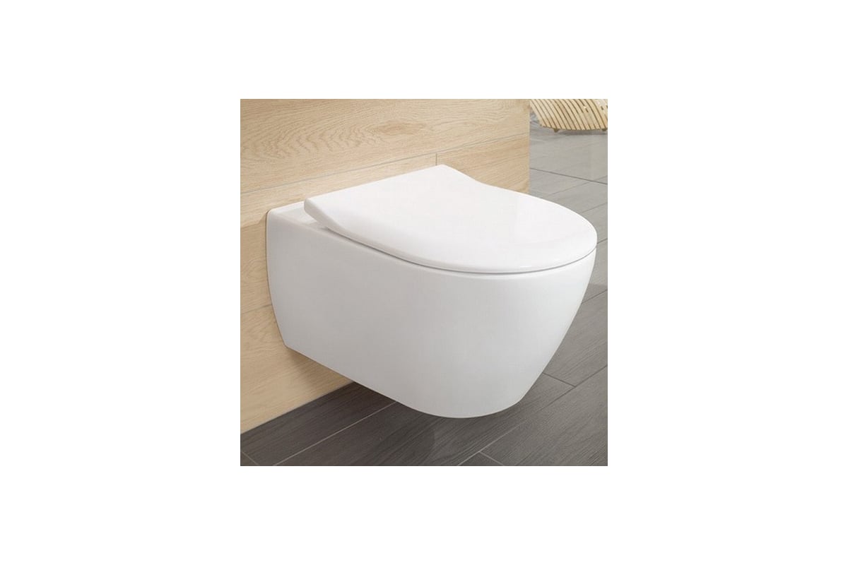 Подвесной безободковый унитаз Villeroy & Boch Subway 2.0 с крышкой ...