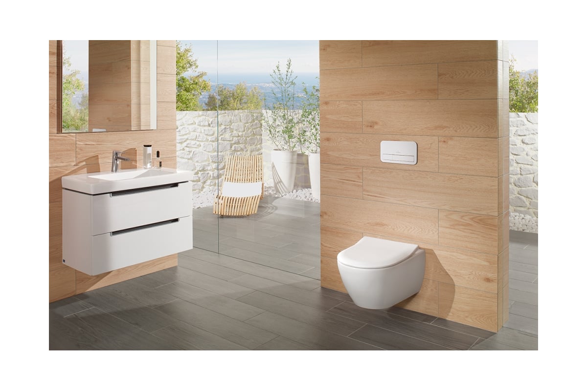 Подвесной безободковый унитаз Villeroy & Boch Subway 2.0 с крышкой ...