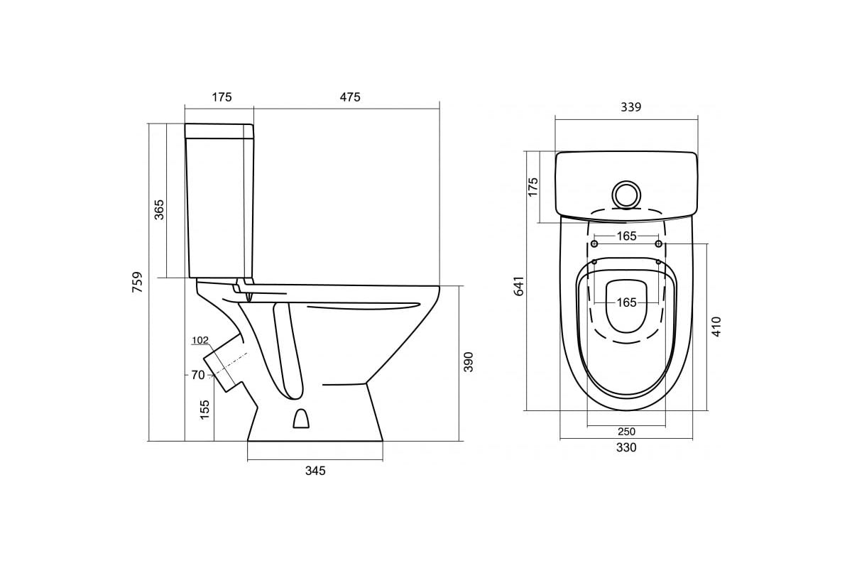 Унитаз-компакт Santek "Лига" стандарт: 2-режима, сиденье дюропласт ...