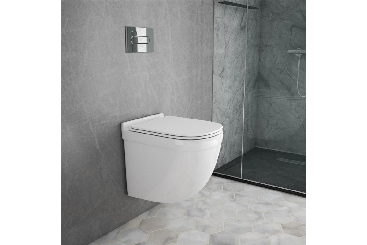 Подвесной безободковый унитаз Jaquar Solo с сиденьем slim 00062622 SLS ...