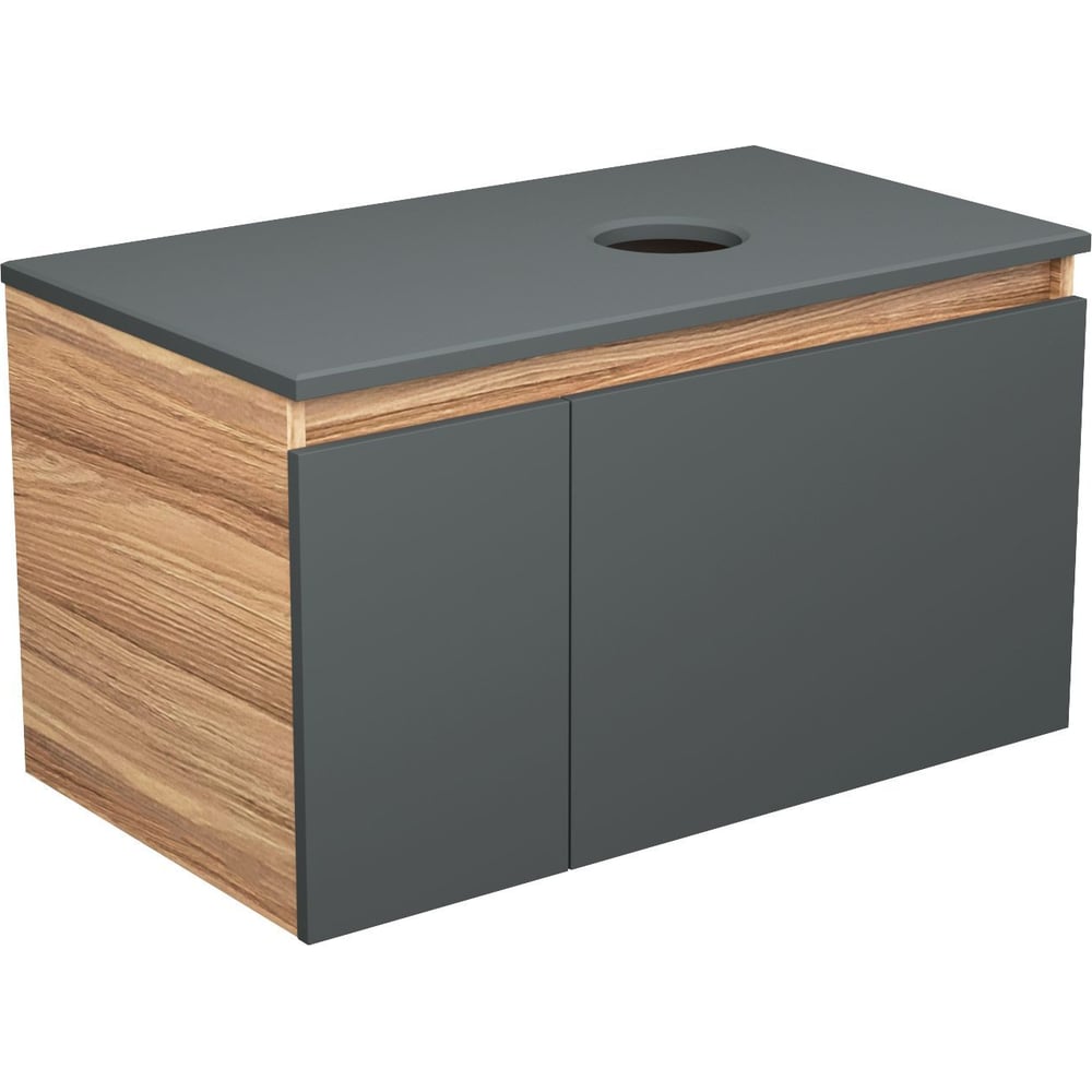 Тумба с раковиной и выпуском Bauedge (тумба Bau Dream 80, графит ...