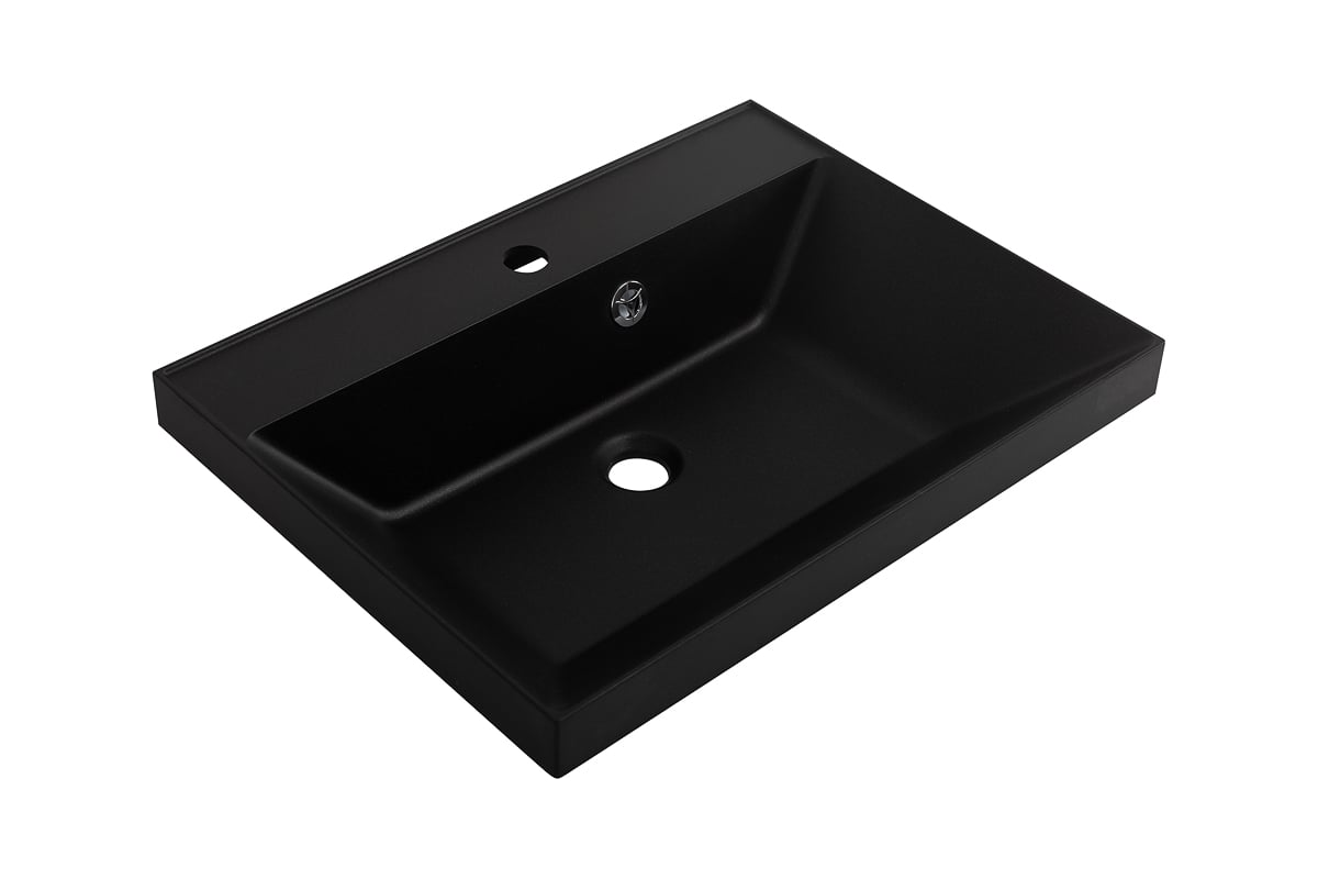 Раковина из искусственного камня BelBagno чёрная, 600x450 BB600/450-LV ...