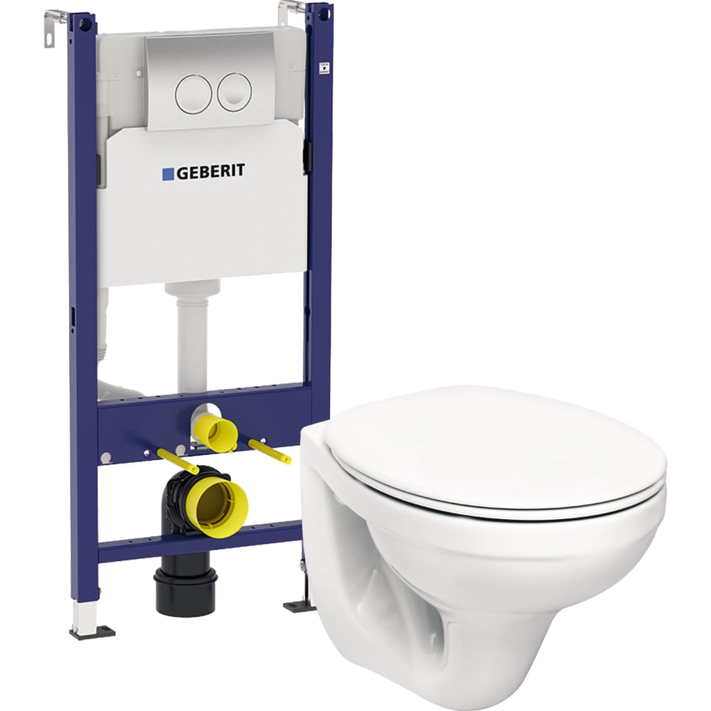 Комплект Geberit Kolo Idol: инсталляция 458.124.21.1 + унитаз подвесной ...