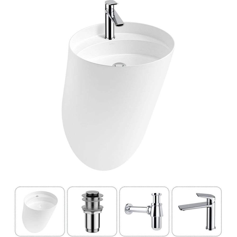 Набор Wellsee 4 в 1 M1 Limited Edition подвесная раковина 45x45 см ...