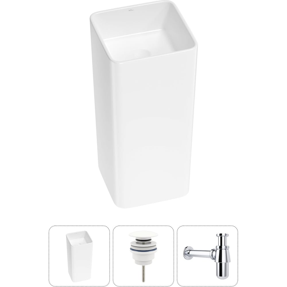 Набор Wellsee 3 в 1 Callipy Art напольная раковина 40x40x84 см ...