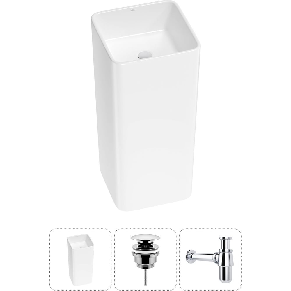 Набор Wellsee 3 в 1 Callipy Art напольная раковина 40x40x84 см ...