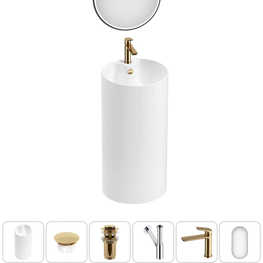 Набор Wellsee 6 в 1 Callipy Art напольная раковина 42x42x84 см ...