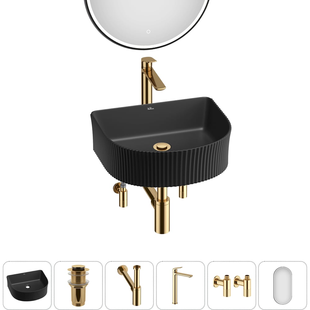 Набор Wellsee 6 в 1 Festive Fox накладная/подвесная раковина 40x35 см ...