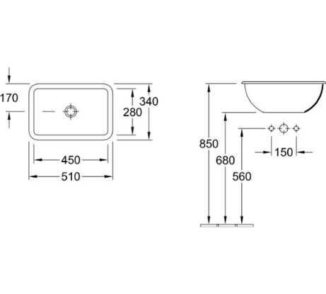 Встраиваемые раковины для ванной комнаты - купить раковину врезную в ...