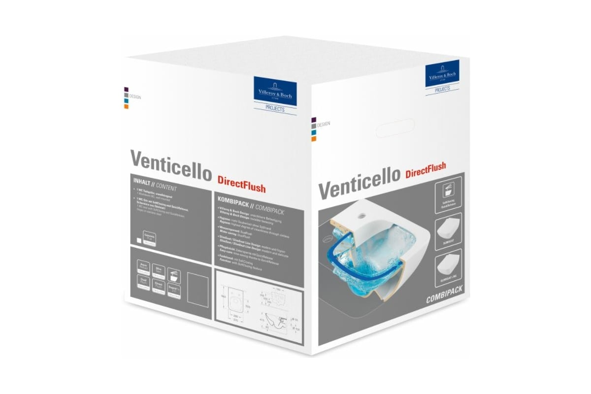 Подвесной унитаз Villeroy & Boch Venticello CeramicPlus цвет-альпийский ...