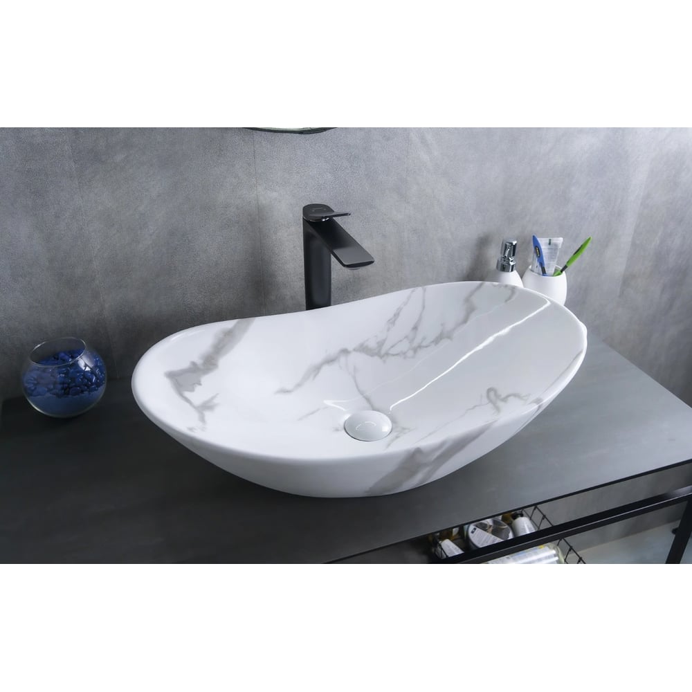 Раковина накладная Gid Mnc811C под камень глянцевая 61x37x15 54478 ...