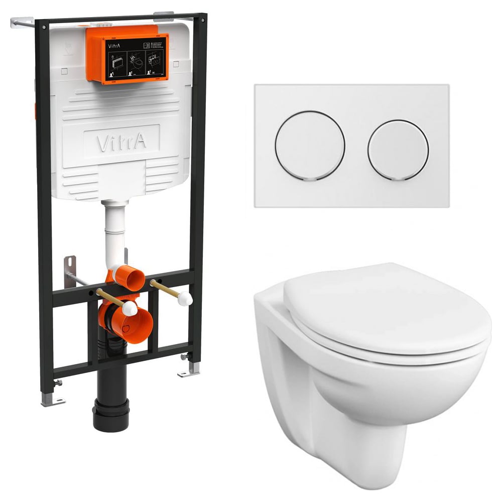 Подвесной безободковый унитаз Vitra S10 Spinflush с инсталляцией и ...