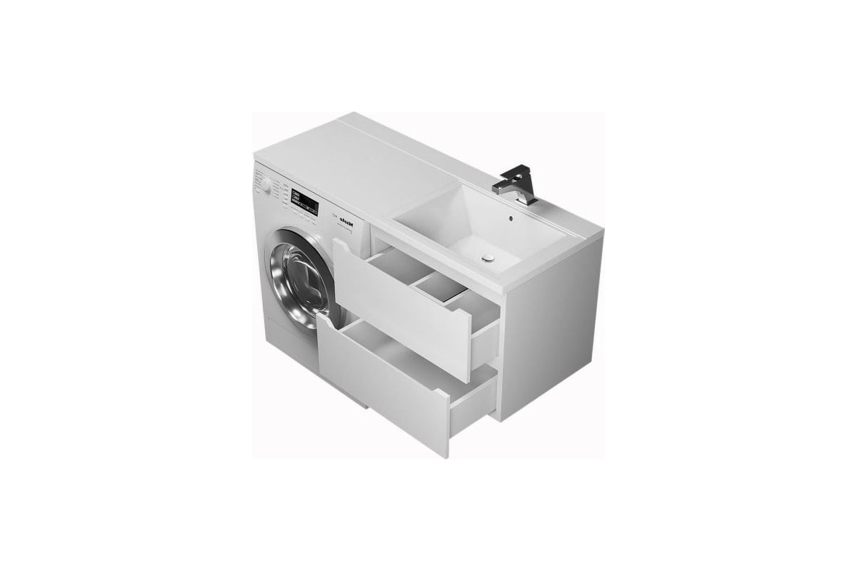 Подвесная тумба под стиральную машину uperwood Tanos 60 см, с раковиной ...