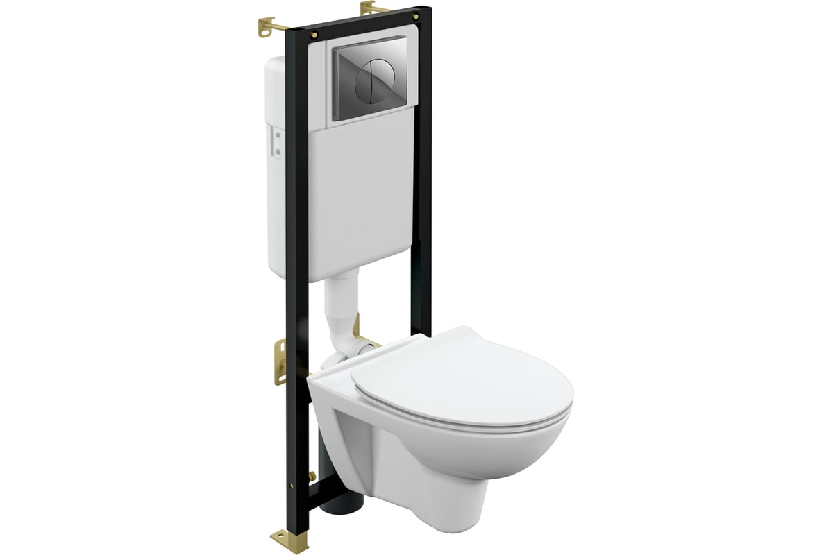 Комплект Cersanit унитаз PARVA CO DPL EO slim + инсталляция BLACK ...