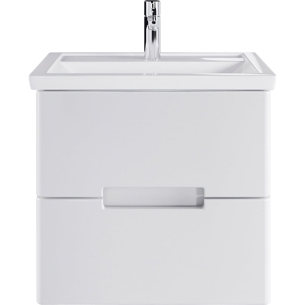 Подвесная тумба Sanstar Ориана 50 с раковиной Фостер 50 для ванной комнаты 369.1-1.4.1.КФОС ...