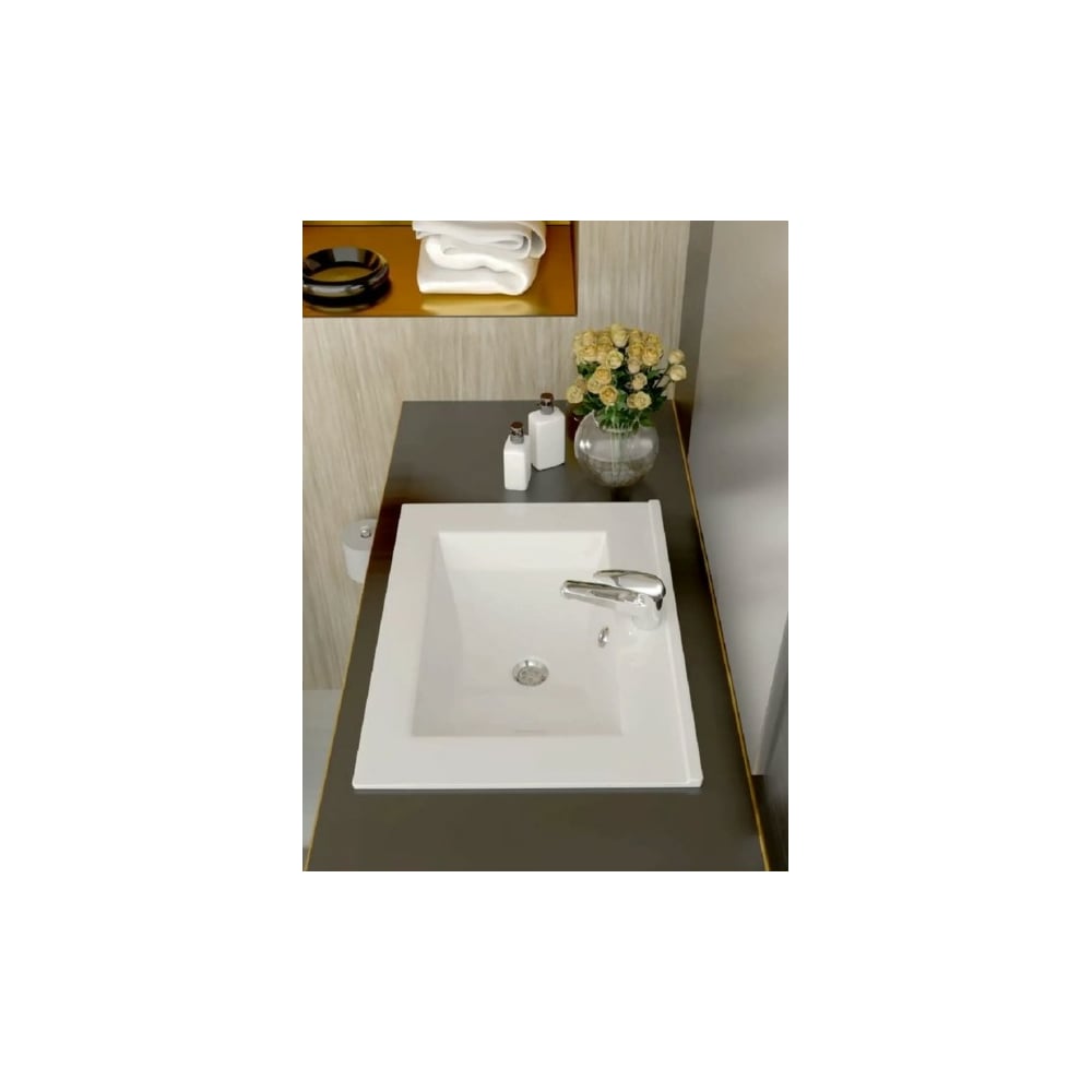 Раковина встраиваемая накладная для ванной LAPARET Sinergia 70 см ...