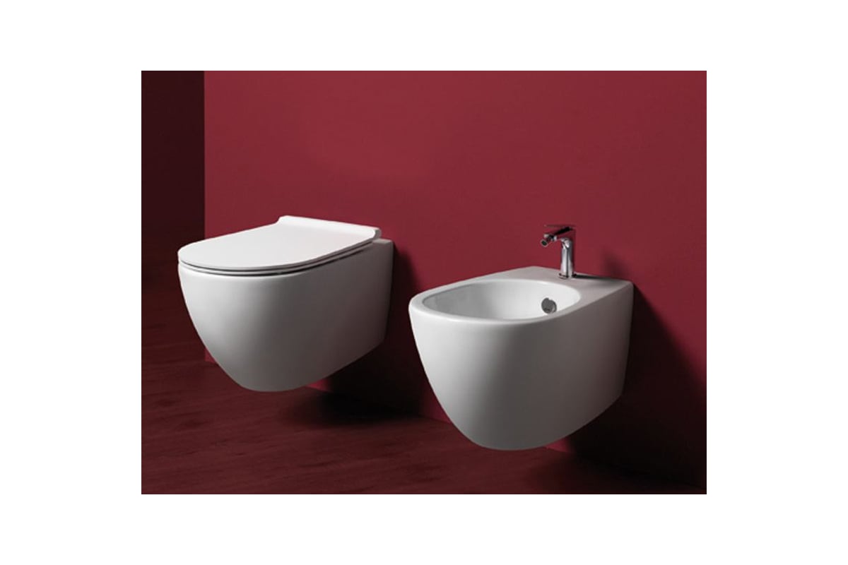 Подвесной унитаз SIMAS TREVI "Rimless" размер 56x37 цвет белый TR 18 ...