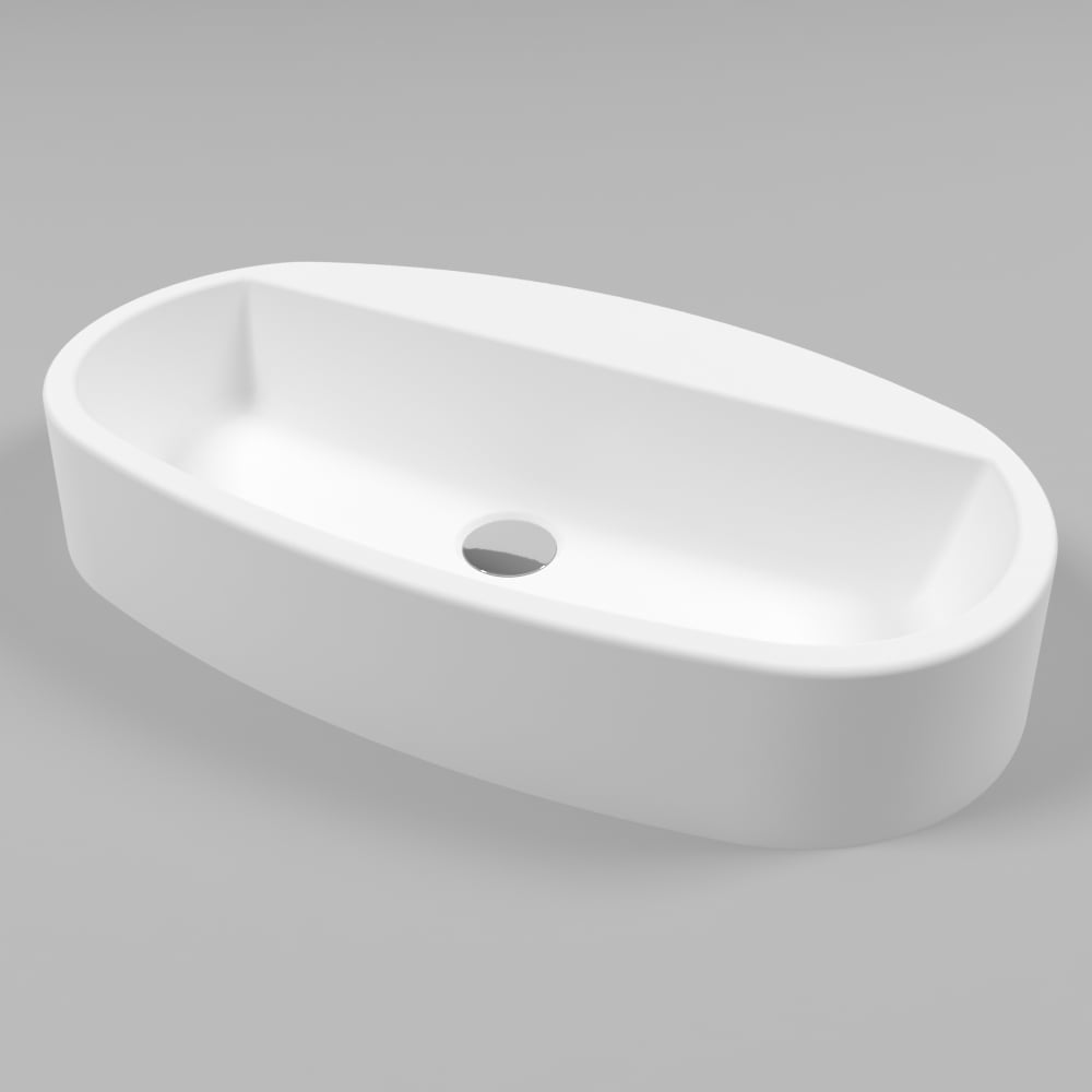 Умывальник WHITECROSS Obsidian D 65x37 см, белый матовый, искусственный ...