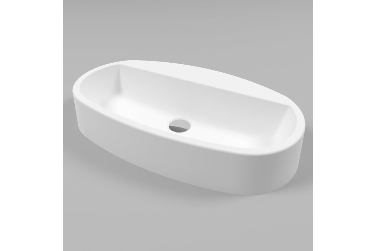 Умывальник WHITECROSS Obsidian D 65x37 см, белый матовый, искусственный ...