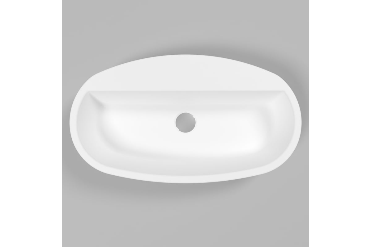 Умывальник WHITECROSS Obsidian D 65x37 см, белый матовый, искусственный ...