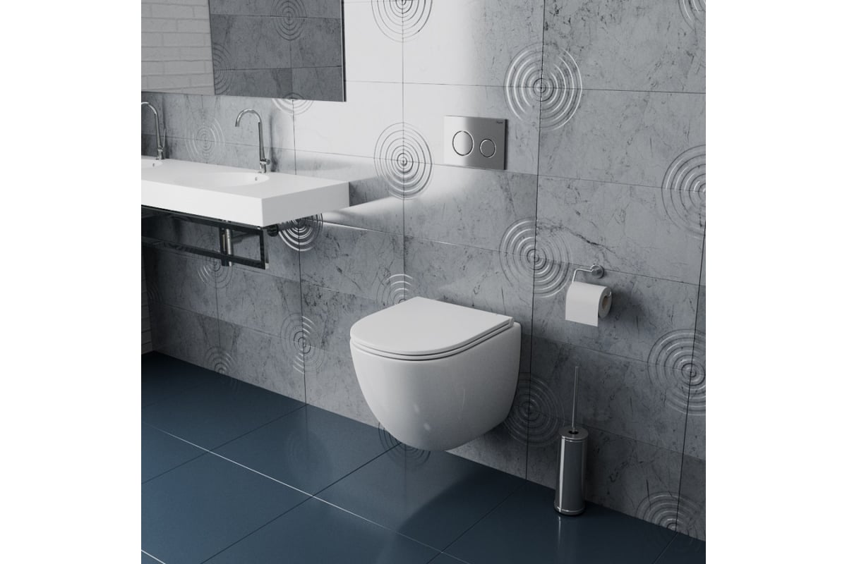 Подвесной унитаз Teymi Lina S безободковый, сиденье микролифт T40102 ЦБ ...