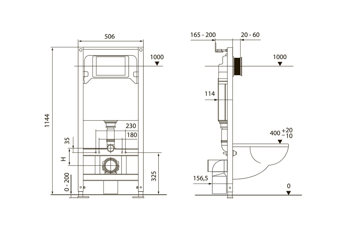 Инсталляция с панелью смыва с прямоугольными кнопками TECE spring хром глянцевый S955201 ...
