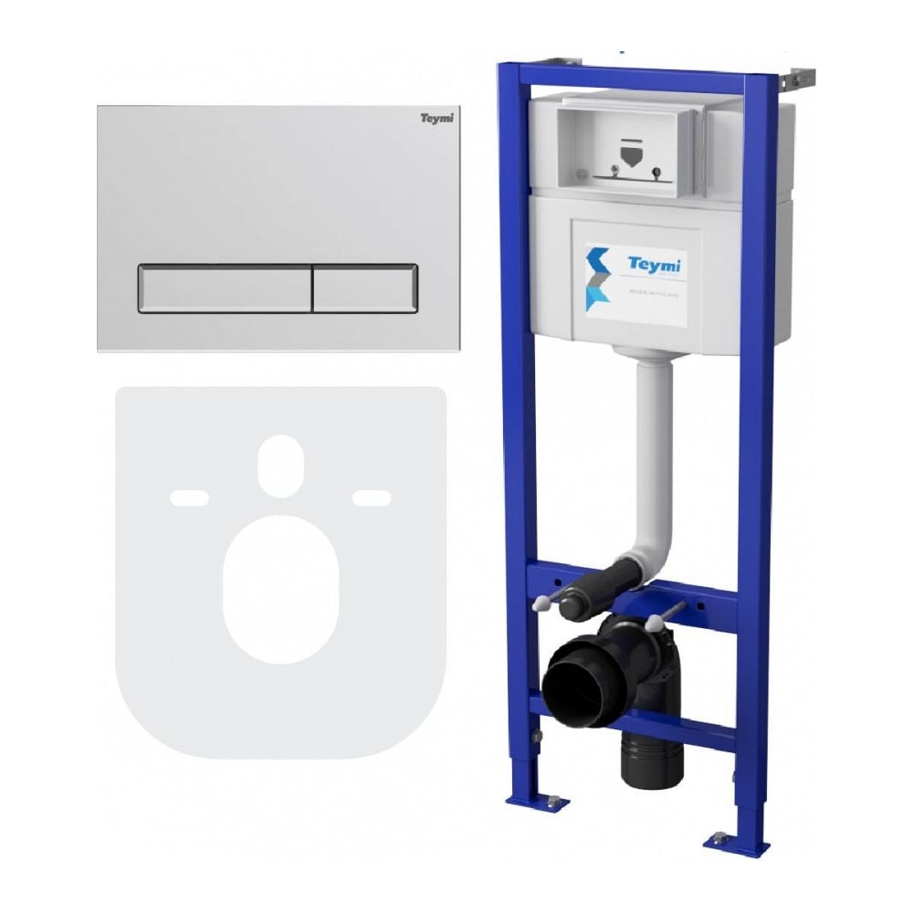 Инсталляция для подвесного унитаза Teymi Aina 45 с клавишей Helmi хром ...