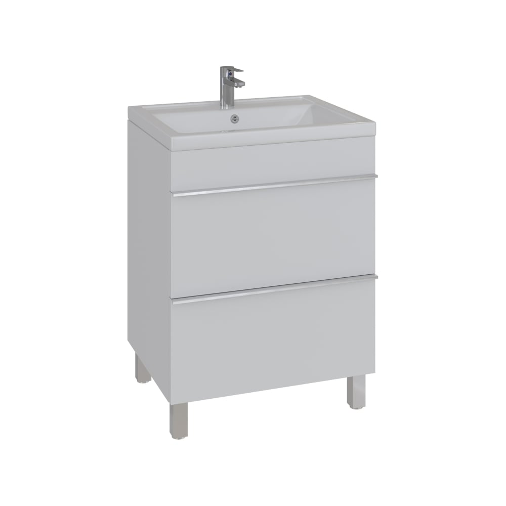 Комплект Sanstar тумба Фостер 60, 2 ящика, белый, умывальник Фостер 60 57.1-1.4.1.K - выгодная ...