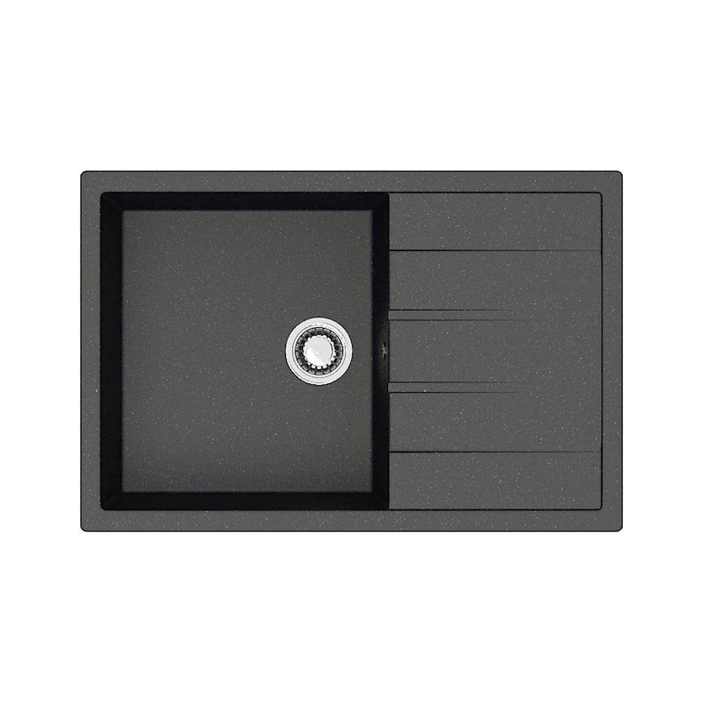 Мойка AQUADREAM матовая 161/Q4 черный прямоугольная с крылом AQ161Q004 ...