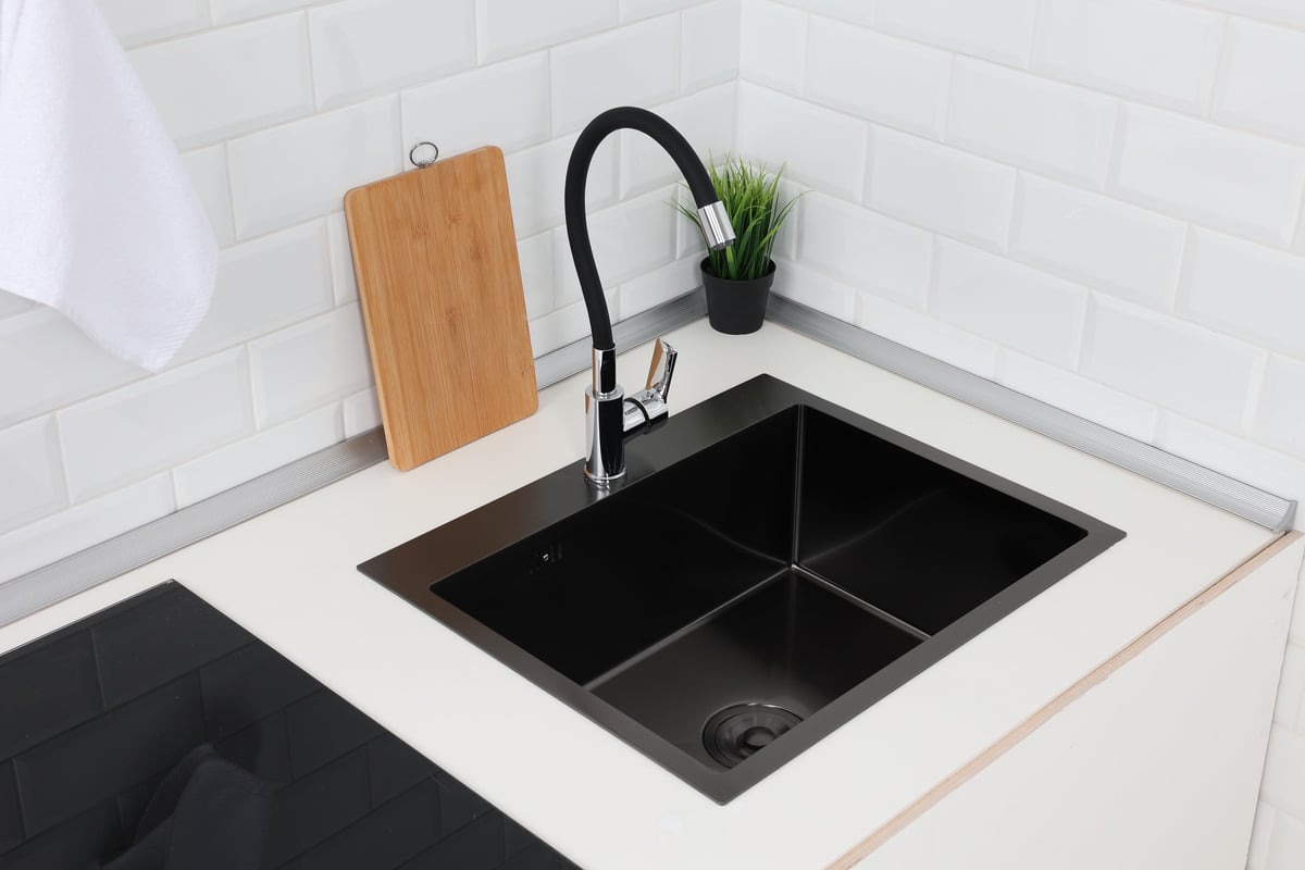 Мойка из нержавеющей стали Alcora Oslo 58х48 см., цвет Nano Black ...