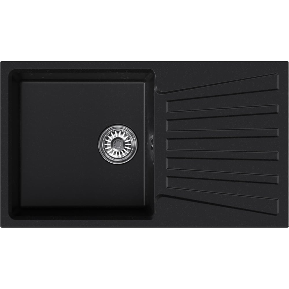 Мойка MIXLINE ML-GM20 с крылом, ультра-черная 344, 830х480х190 мм NEW ...