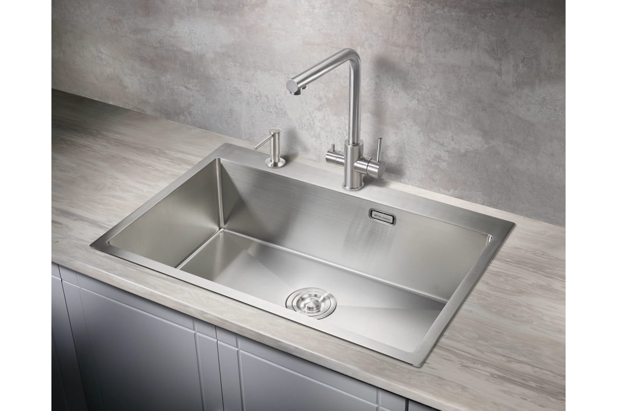 Мойка для кухни MILACIO Denia 750 Steel сталь нержавеющая MC.77500 ...