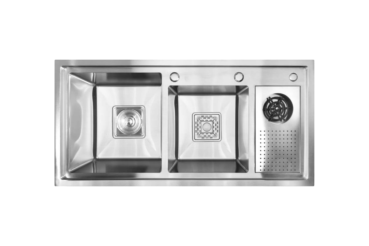 Мойка для кухни WISENT двойная нержавеющая сталь (100x48см) W10048-S ...