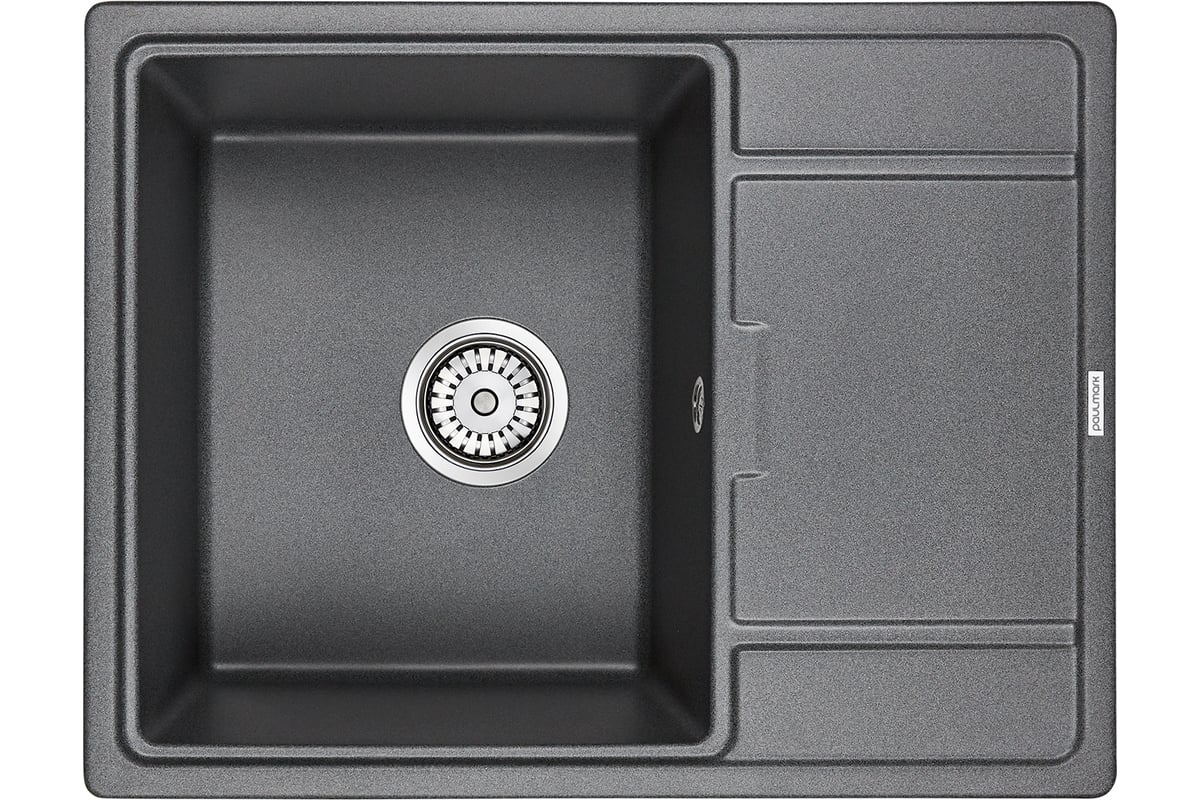 Гранитная мойка Paulmark FLUGEN 50-650 графит, 650х500 мм PM216550-DG ...