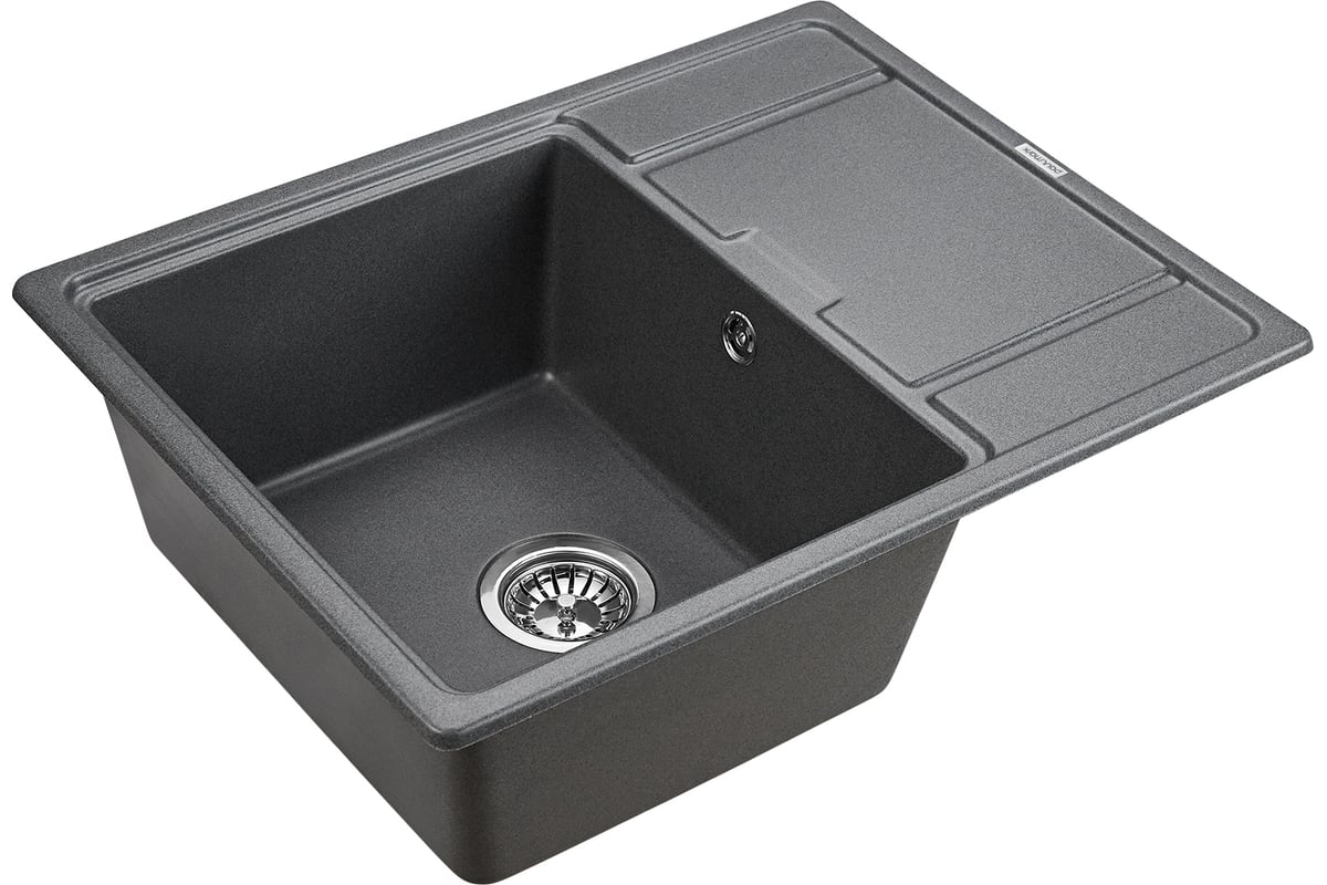 Гранитная мойка Paulmark FLUGEN 50-650 графит, 650х500 мм PM216550-DG ...