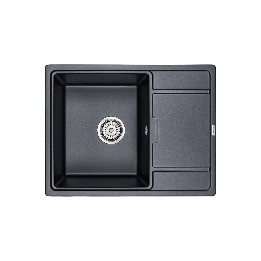 Гранитная мойка Paulmark FLUGEN 50-650 черный металлик, 650х500 мм ...