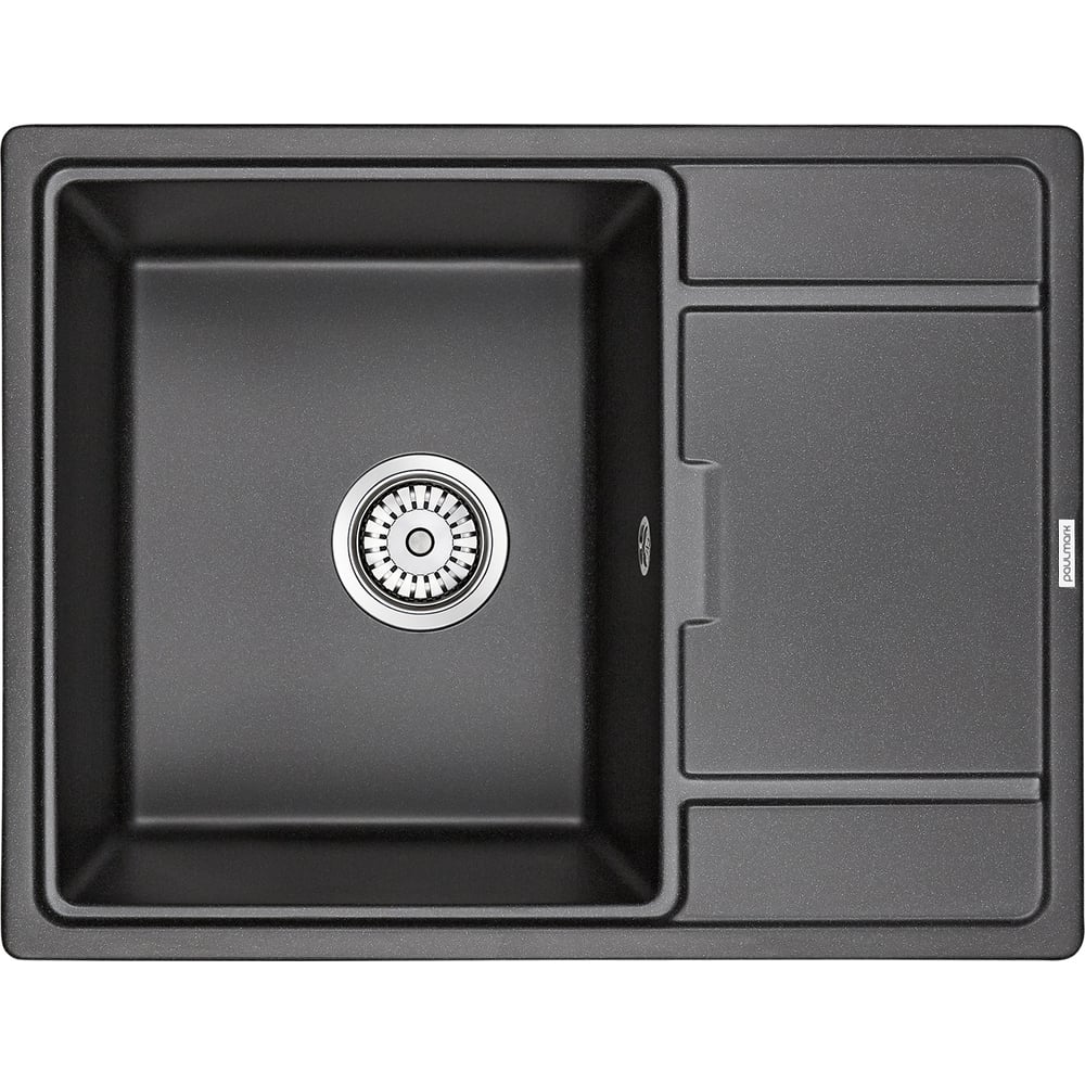 Гранитная мойка Paulmark FLUGEN 50-650 черный, 650х500 мм PM216550-BL ...